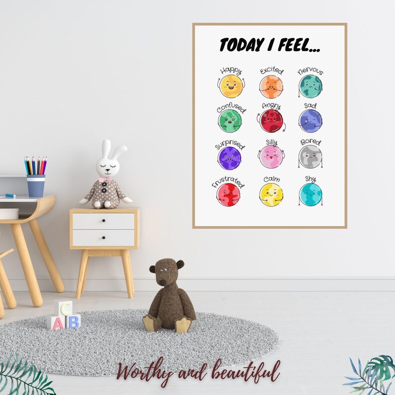 Printable Feelings Poster for Kids, Printable Feelings Chart, Mood ...