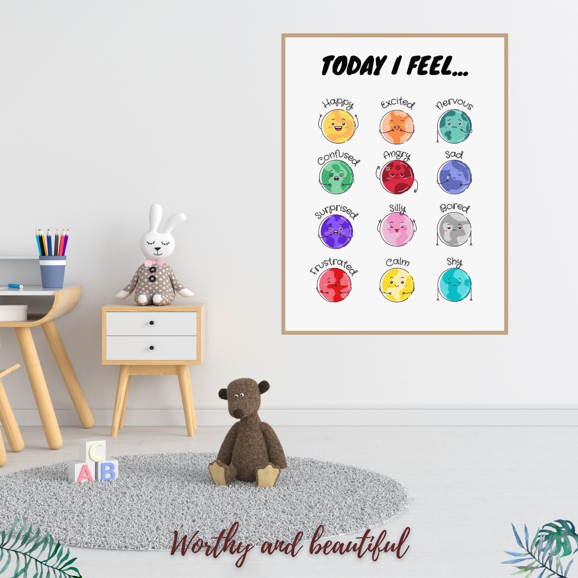 Printable Feelings Poster for Kids, Printable Feelings Chart, Mood ...