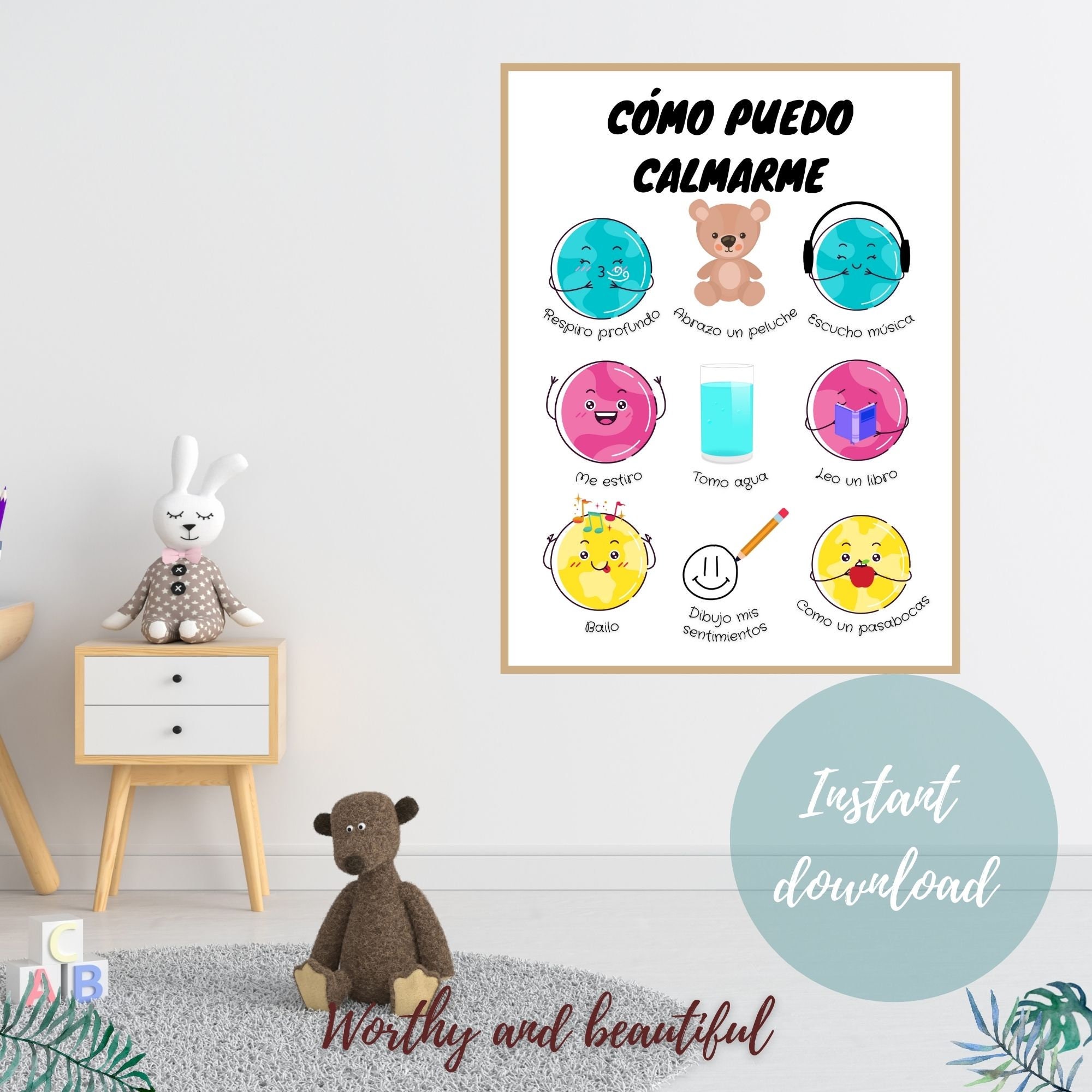 SPANISH Printable Calm Down Strategies Poster, Calm Down Techniques ...