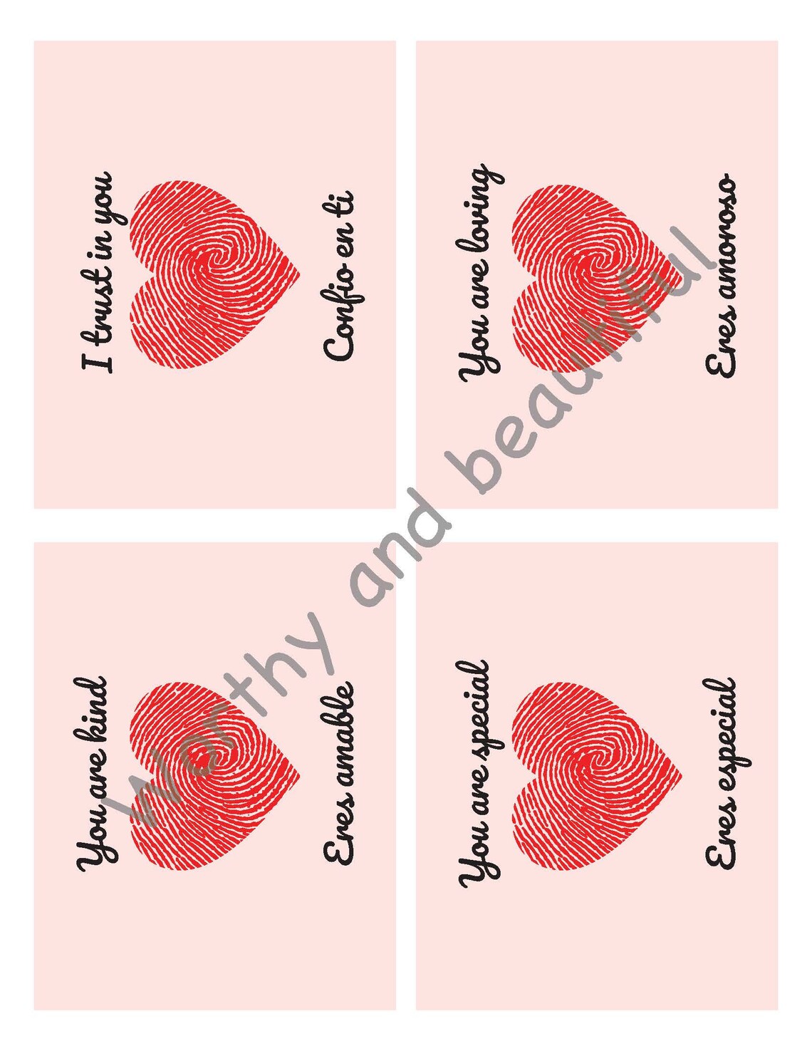 Spanish Positive Affirmation Cards for Kids Printable, Bilingual ...