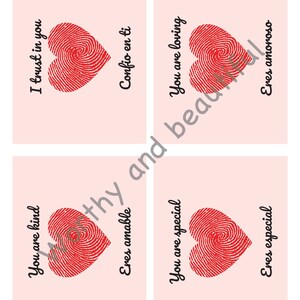 Spanish Positive Affirmation Cards for Kids Printable, Bilingual ...