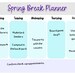 SPRING BREAK at Home Planner Printable, Spring Break Planner for Kids ...