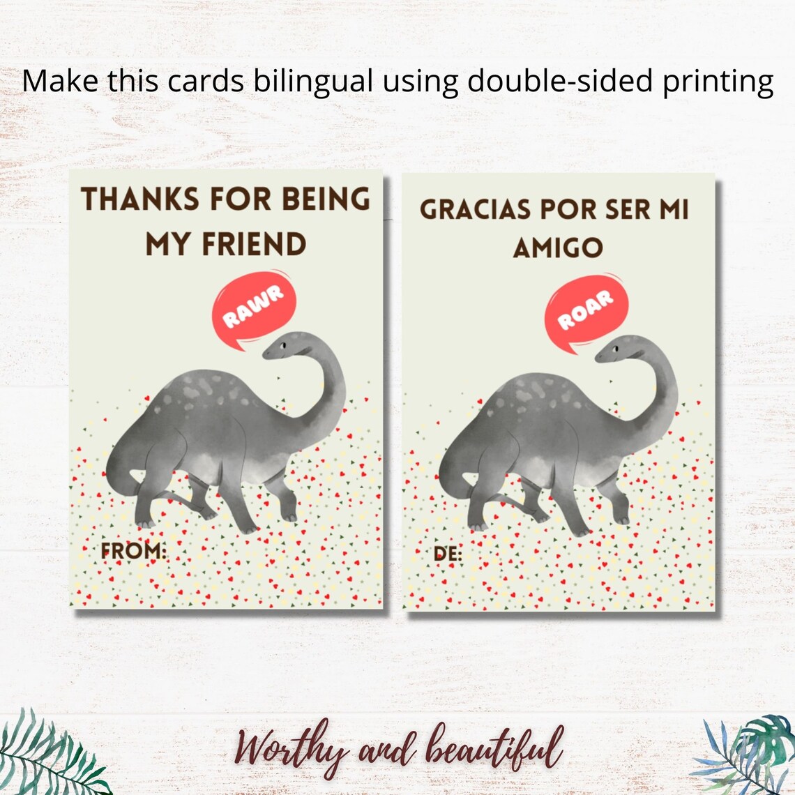 Spanish Valentine Cards for Kids, Printable Bilingual Valentine Cards ...