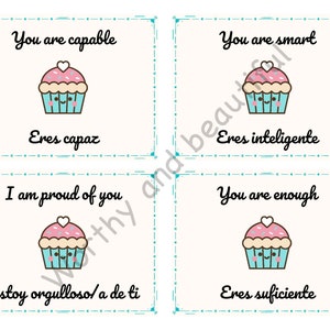 Bilingual Positive Affirmation Cards Printable, Spanish Positive ...