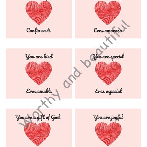 Spanish Positive Affirmation Cards for Kids Printable, Bilingual ...