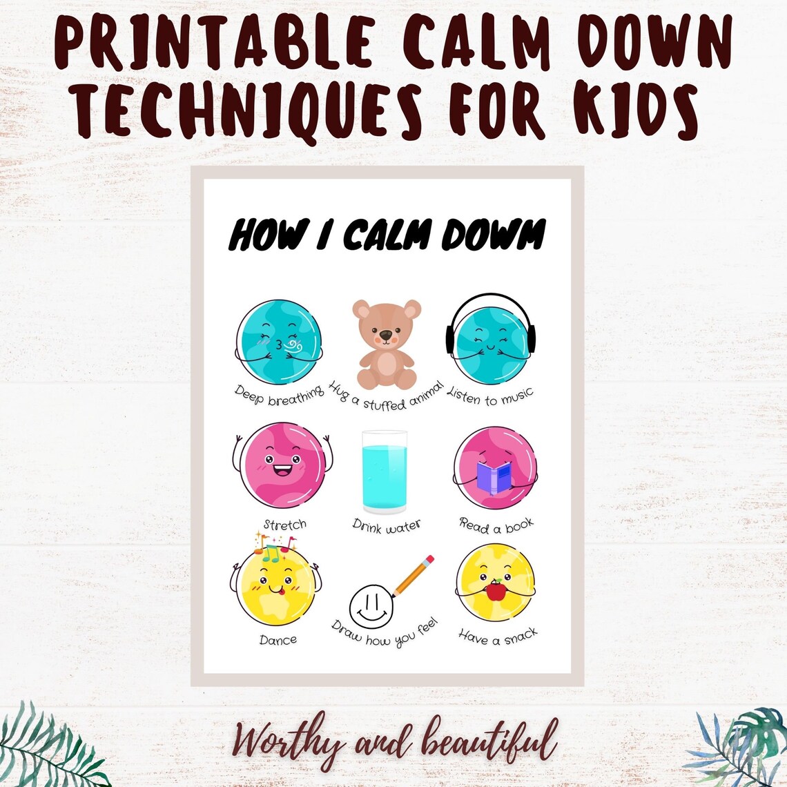 Printable Calm Down Strategies Poster, Calm Down Techniques Poster ...