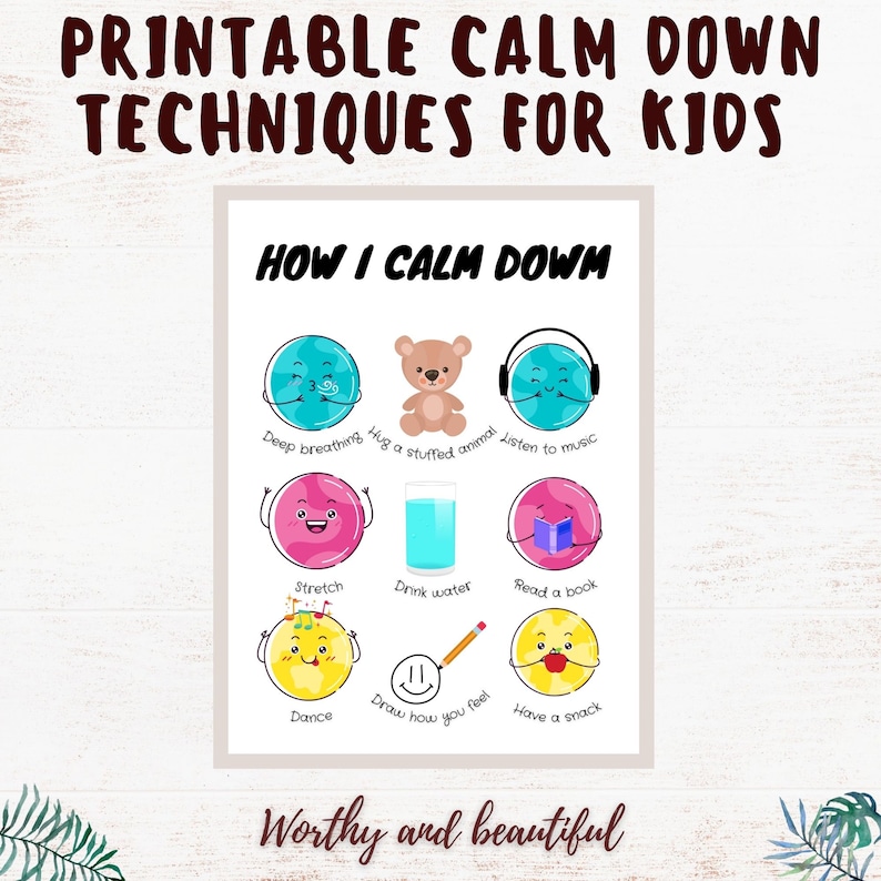 Printable Calm Down Strategies Poster, Calm Down Techniques Poster ...