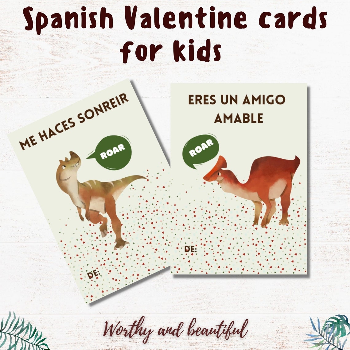 Spanish Valentine Cards for Kids, Printable Bilingual Valentine Cards ...