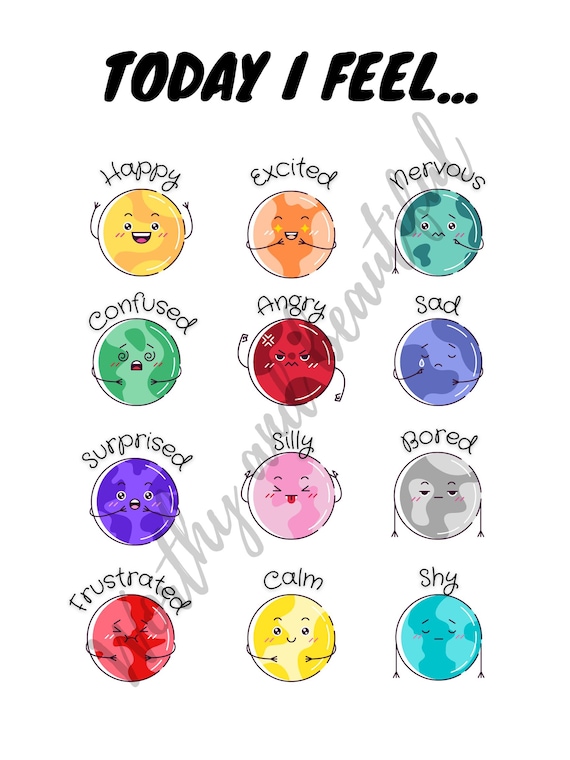 Emotions Printable Poster Emotions Print – Educational Kids Poster