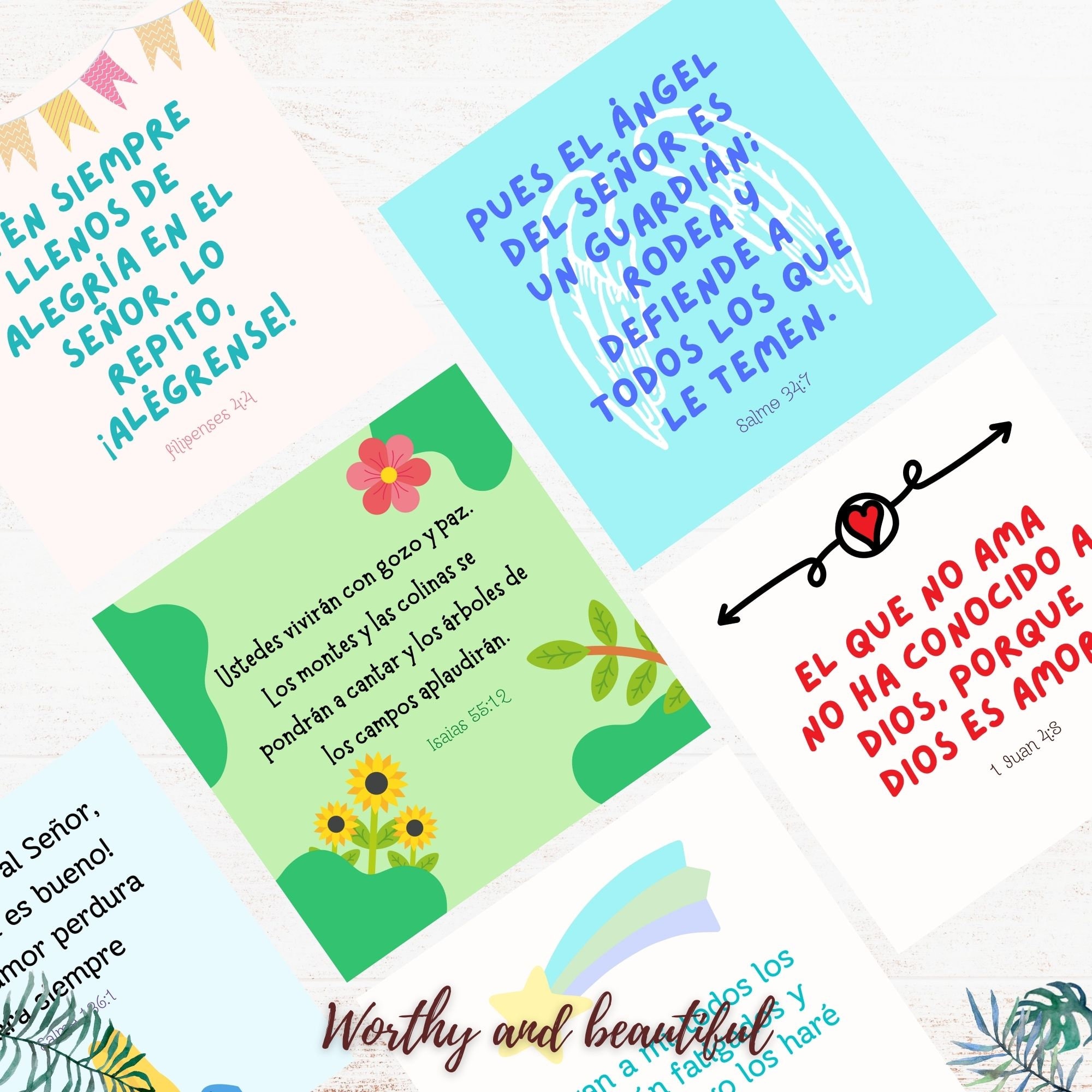Spanish Scripture Cards for Kids, Spanish Bible Verse for Kids ...