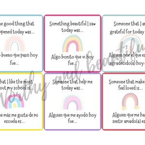 Bilingual Gratitude Cards for Kids, Printable Gratitude Cards and ...