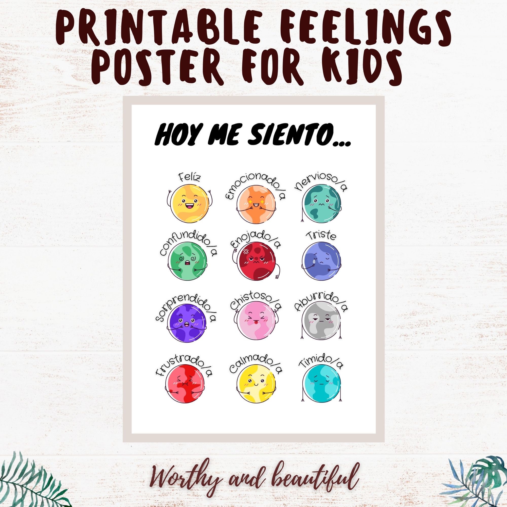 Spanish Printable Feelings Poster, Feelings Chart Spanish, Mood Check ...