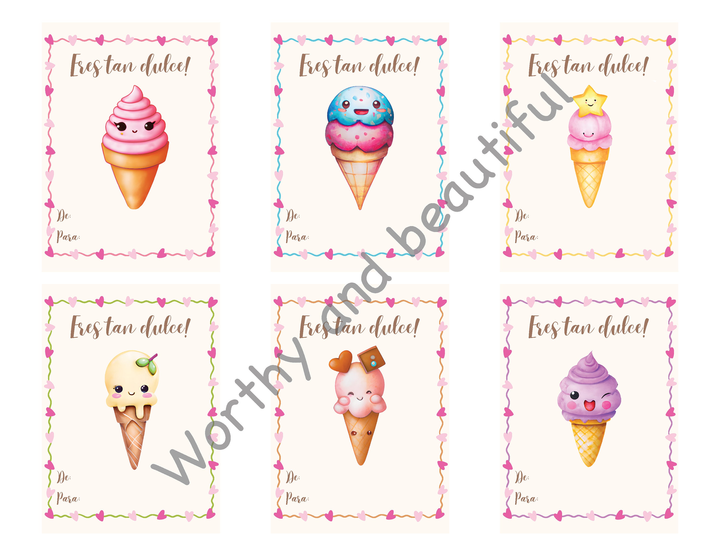 Spanish Valentine Cards for Kids, Printable Bilingual Valentine Cards ...