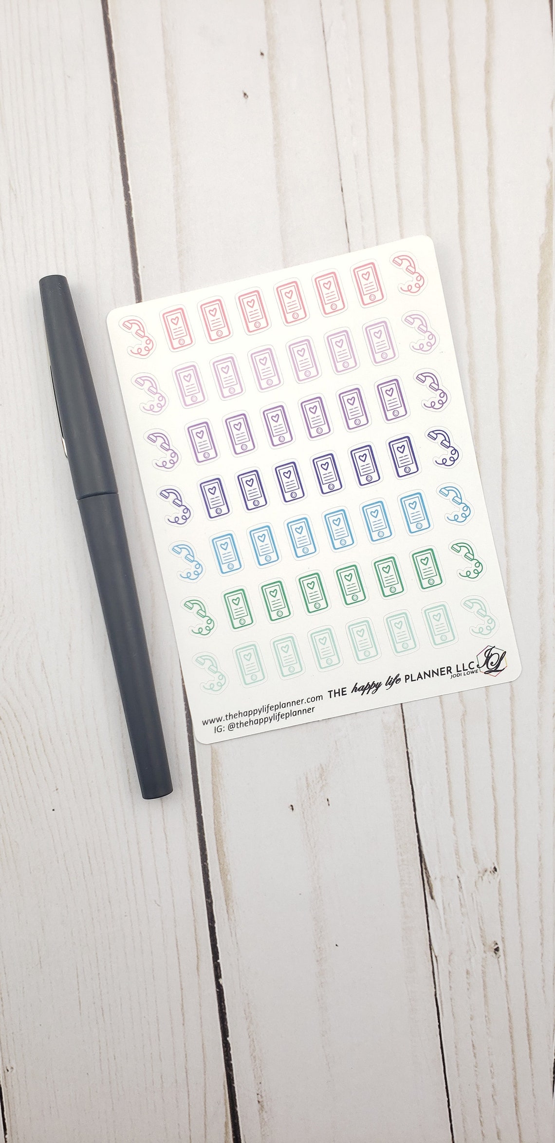 Cell Phone or Phone Call Planner Stickers, Phone Stickers, Planner ...