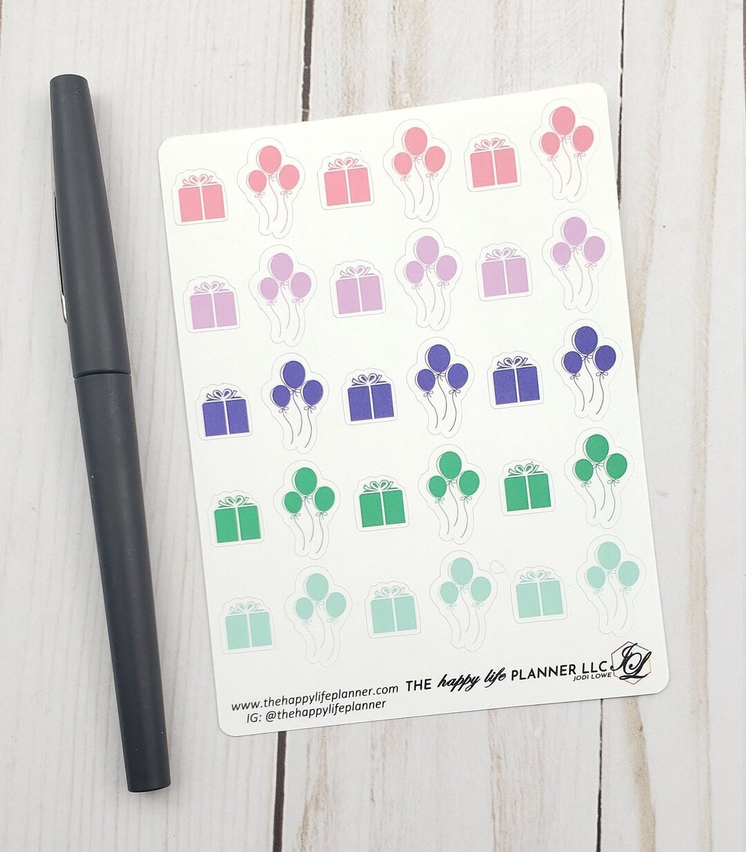 Birthday Balloons/gift Planner Stickers, Birthday, Balloons, Gift Box ...
