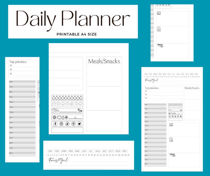Daily Planner, PRINTABLE Planner, Daily Tracker, Day Organizer ...