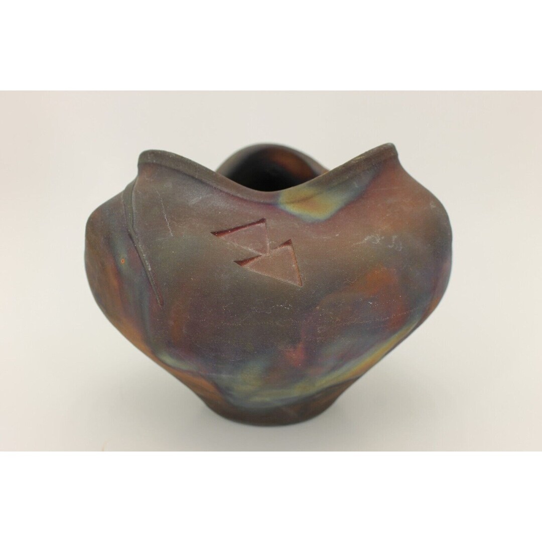 COPPER Raku KERRY GONZALEZ Clay Pottery Vase Signet by Artist Color ...