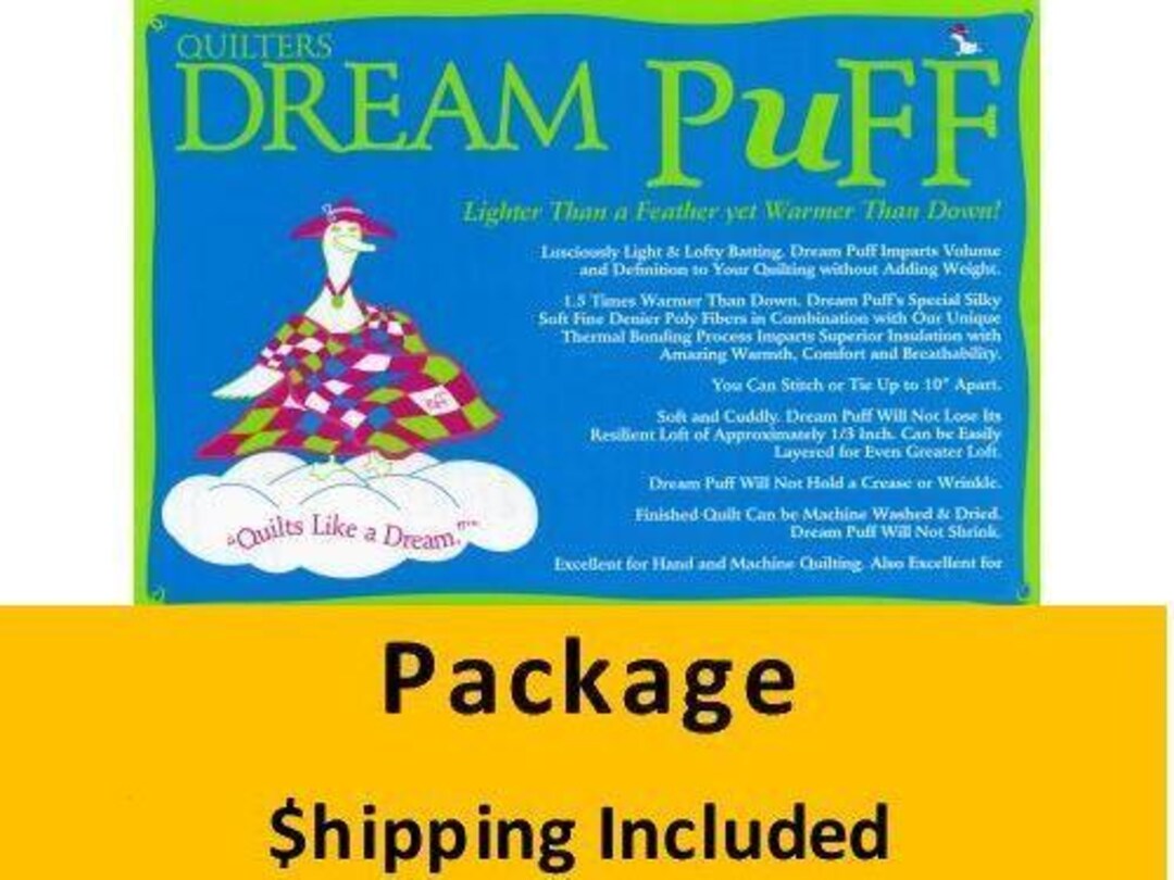PUFFTHPK Dream Puff Poly Batting (package, Throw 60 in X 60 In ...