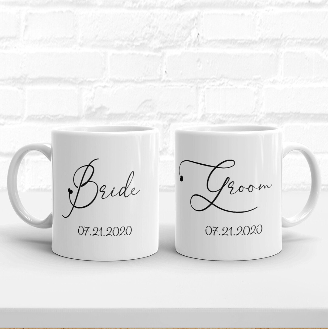 Customized DATE Wedding Coffee Mugs, Groom Mug, Bride Mug, Wedding Date ...