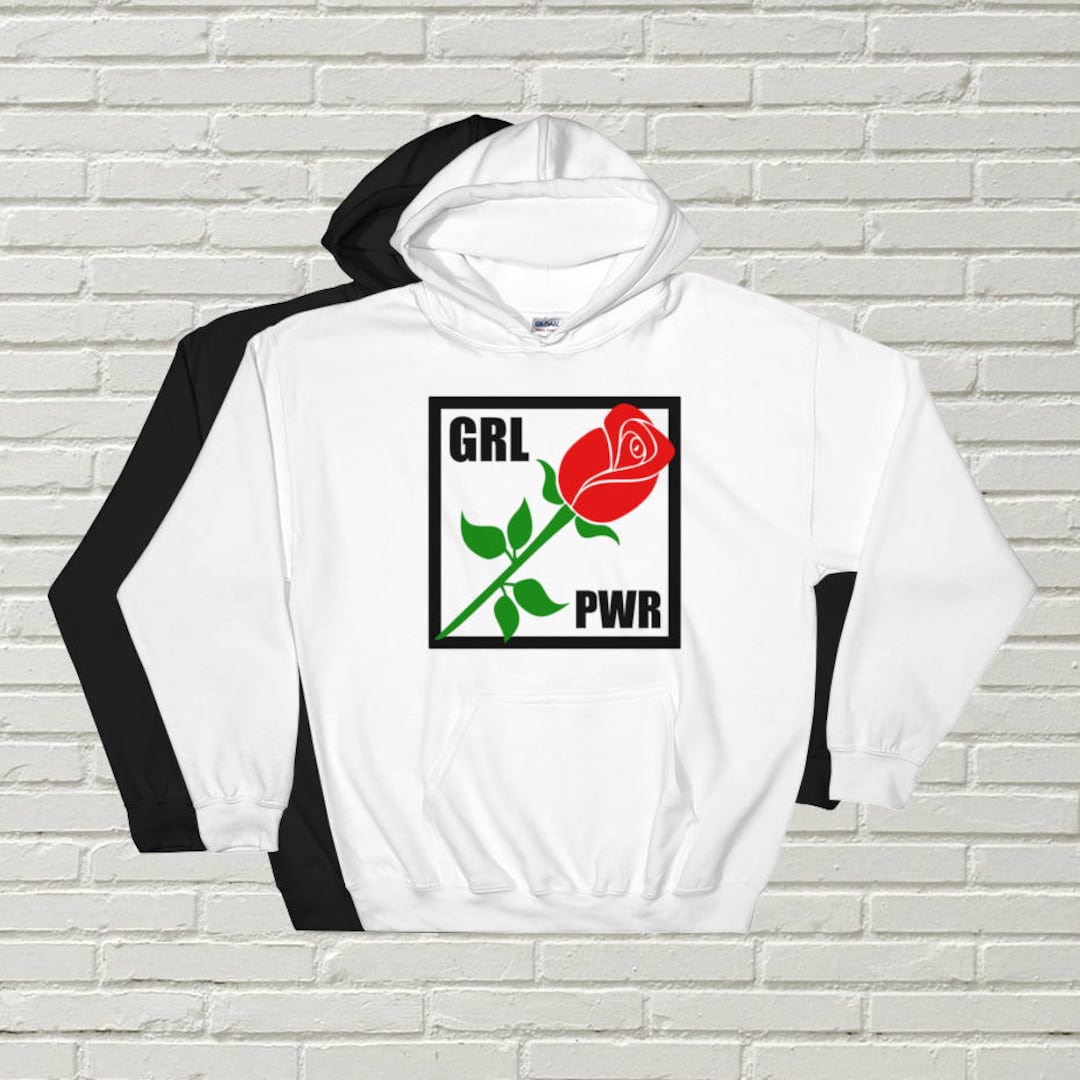 GRL PWR Hoodie, Red Rose Hoodie, Girl Power Hoodie for Women, Feminist ...