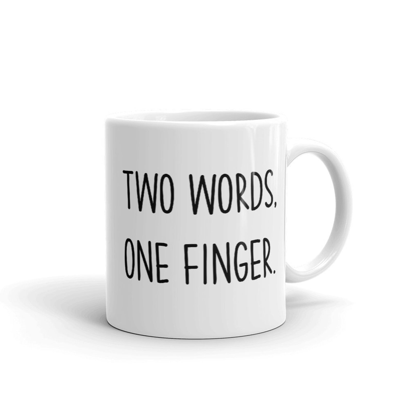 Middle Finger Mug Two Words One Finger Funny Mug Middle - Etsy