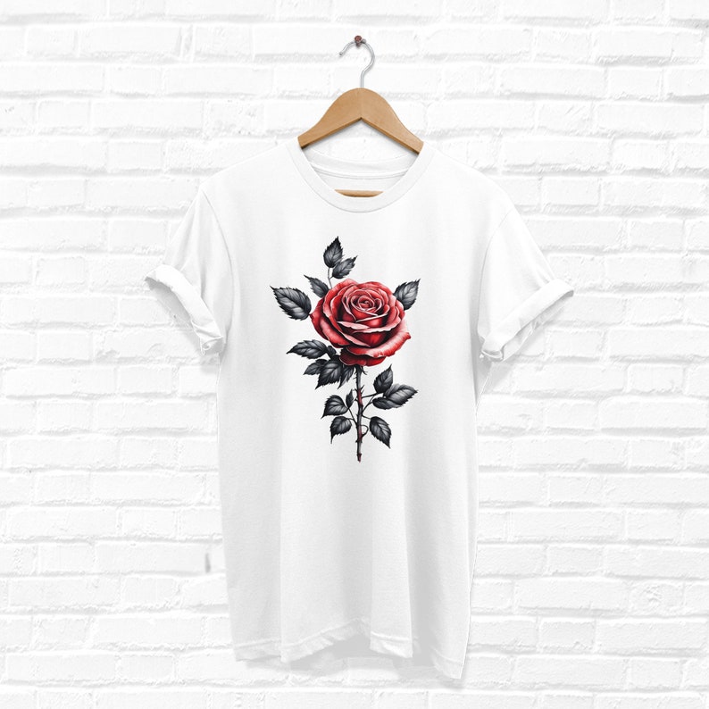 Red Rose Tshirt, Rose Shirt, Aesthetic Sweatshirt, Aesthetic Shirts ...