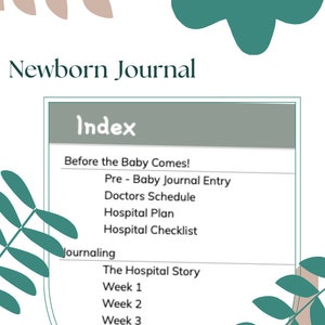Newborn Baby Journal + Birth Plan + Appointment Tracking + Hospital ...