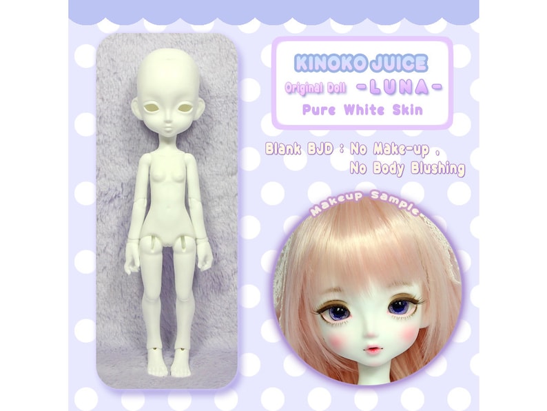 LUNA / Pure White Skin (blank BJD) / Kinoko Juice Original Doll - Etsy