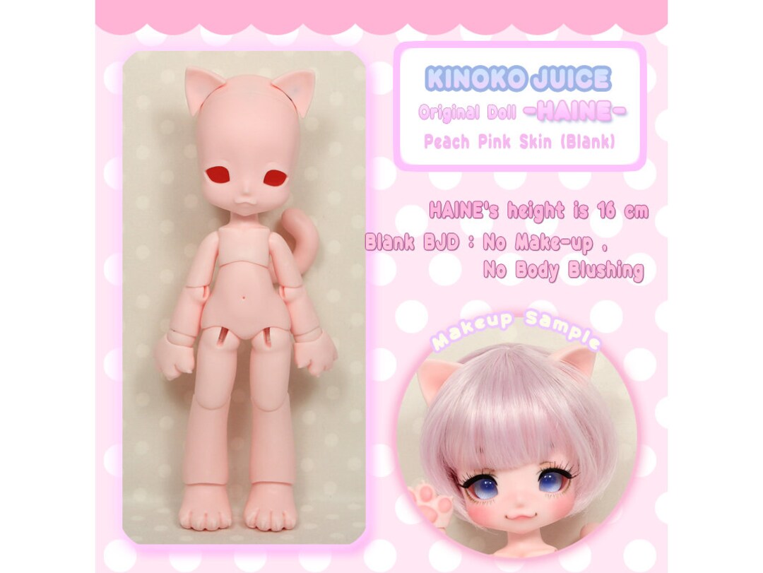 HAINE / Peach Pink Skin (blank Bjd) / Kinoko Juice Original BJD Doll - Etsy