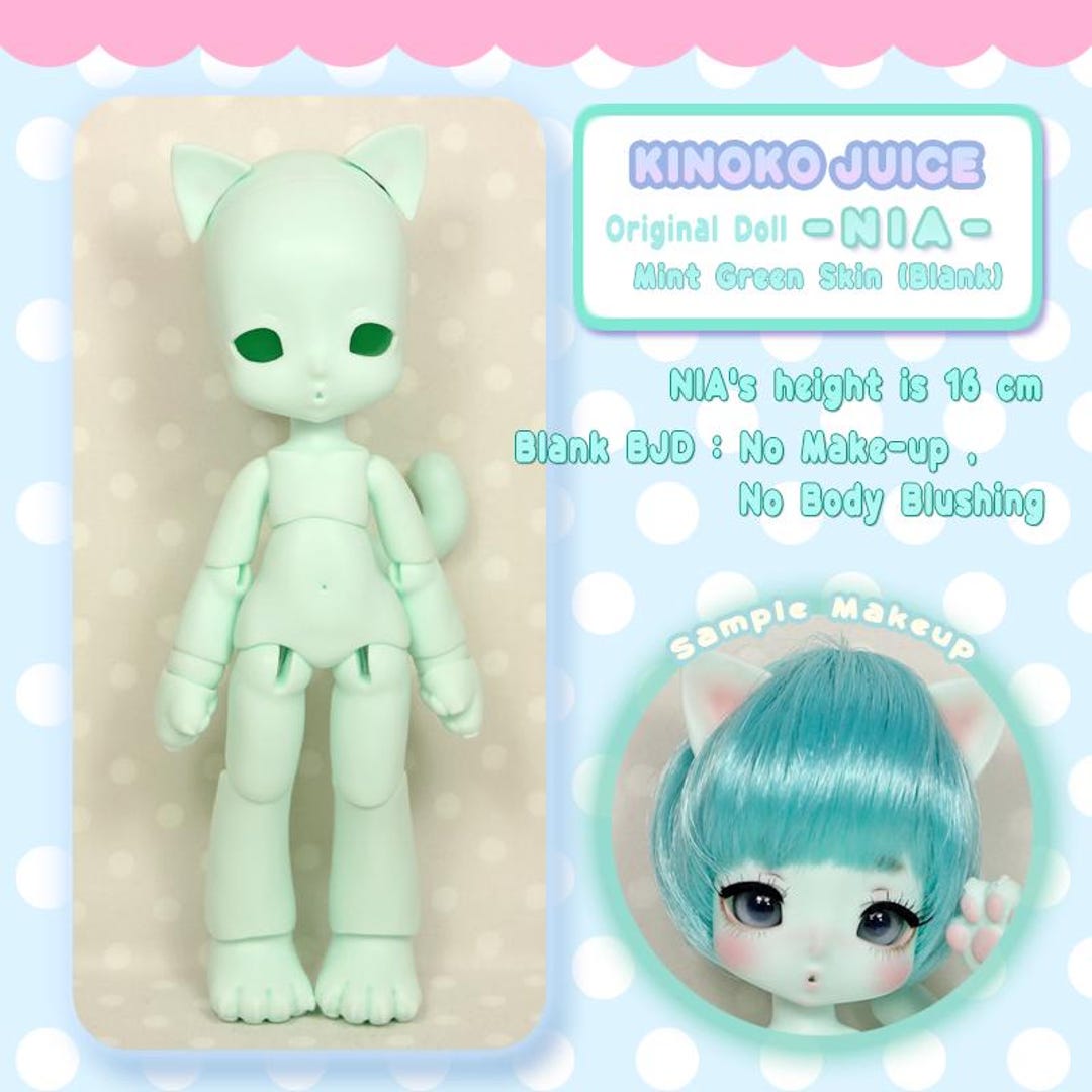 NIA / Mint Green Skin (blank Bjd) / Kinoko Juice Original BJD Doll - Etsy