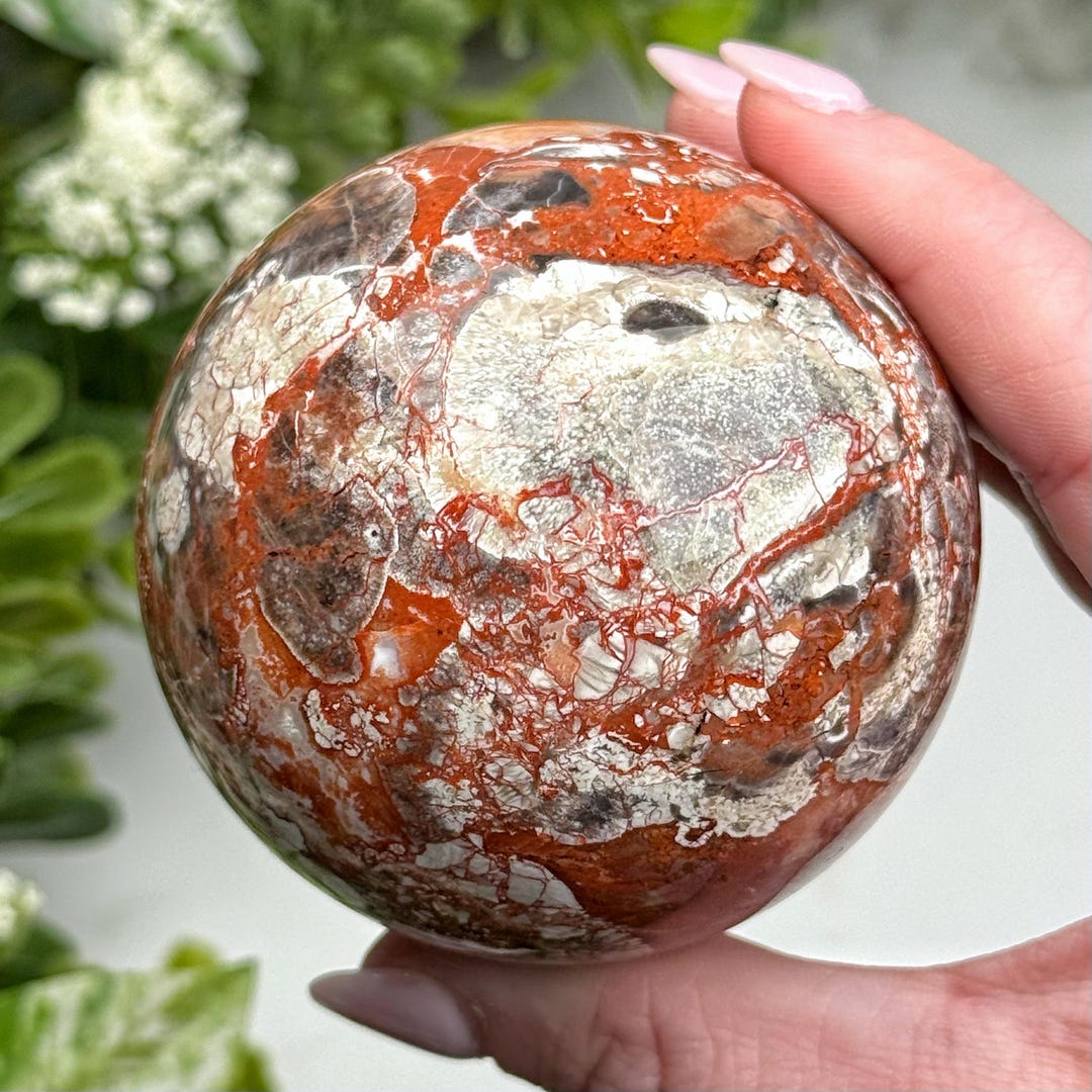 Money Agate Sphere | 64mm | - #1 (polished Red Crystal Ball, Root ...