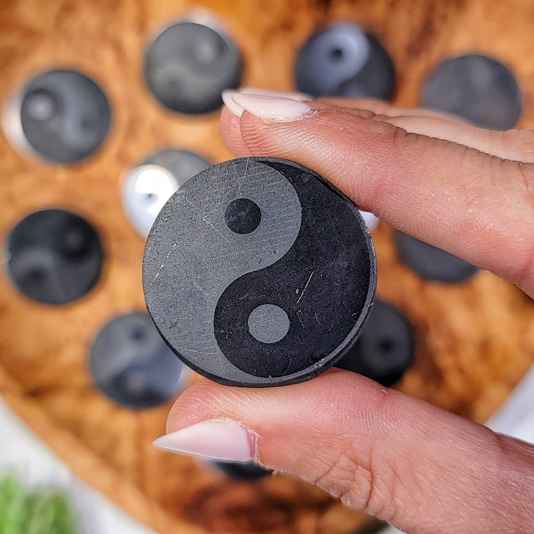 Yin & Yang Shungite Electronic Sticker EMF Protector No. 948 - Etsy