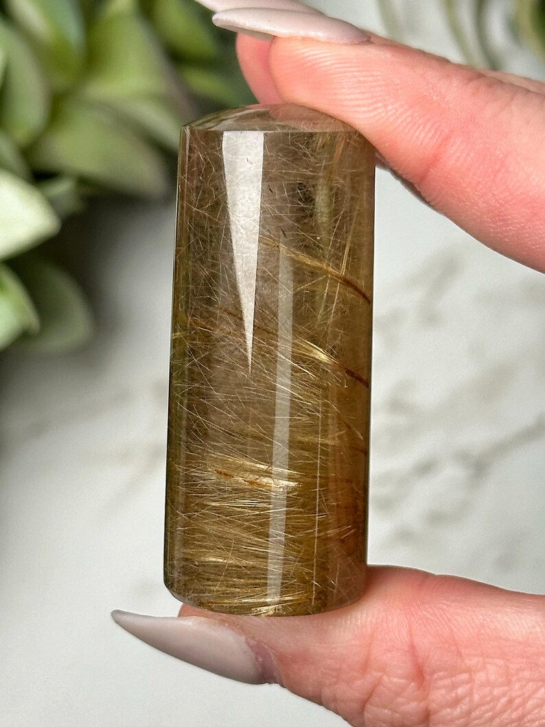 Rutilated Quartz Cylinder | 37g | - #1 (polished Gold Crystal Pocket ...