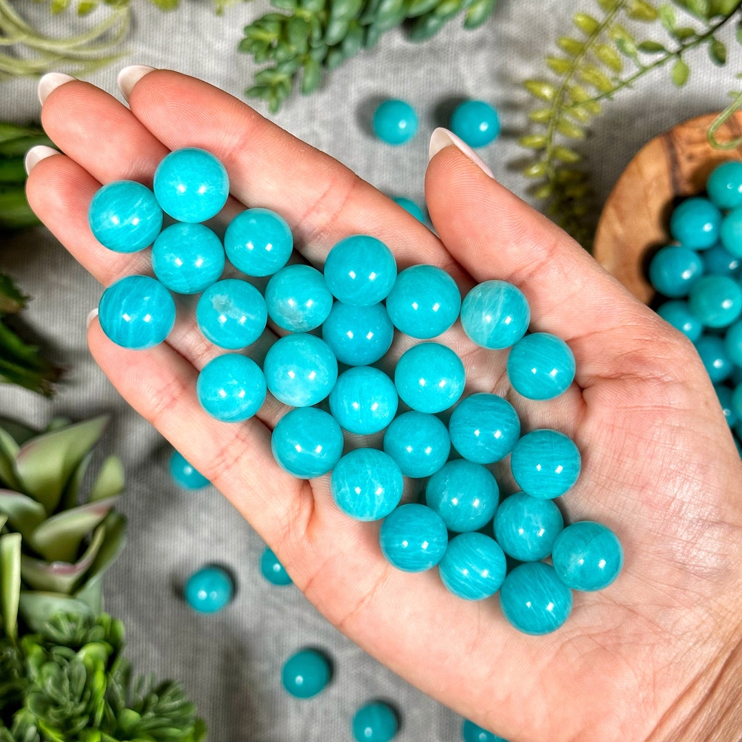 High Quality Gel Amazonite Mini Spheres - Throat and Heart Chakra - No ...