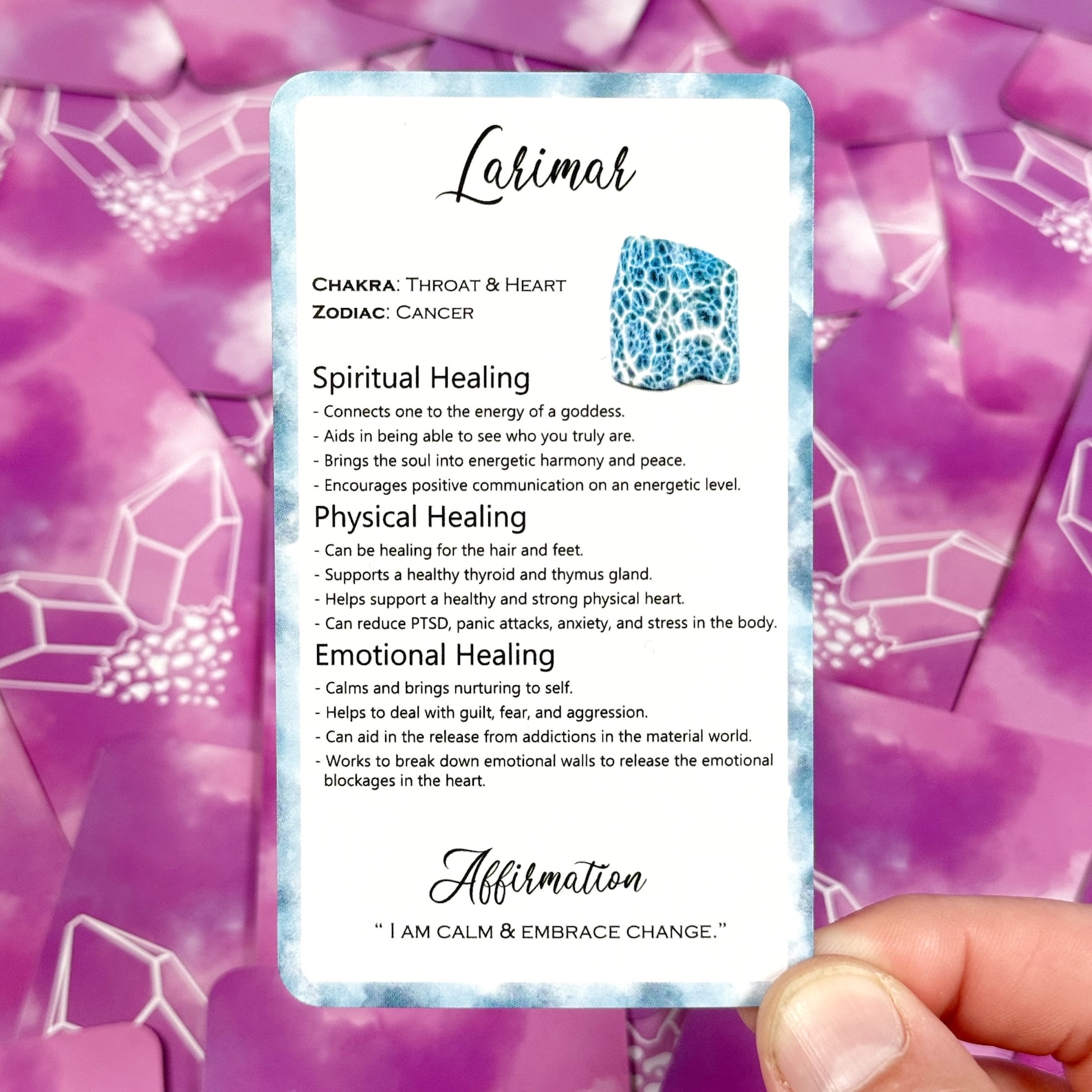 Intuitive 60 Card Crystal Deck Made by Rachel Healing Information Cards ...