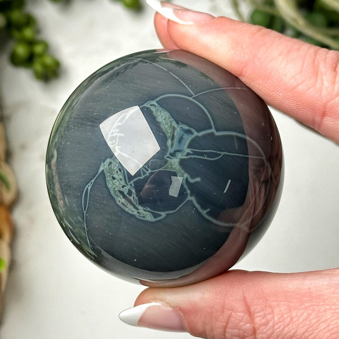Spider Web Obsidian Sphere - #5 - Etsy
