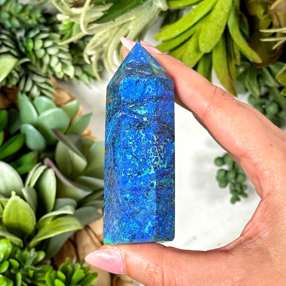 Azurite and Malachite Point 2 - Etsy