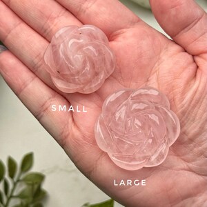 Mini Rose Quartz Rose | S, L | - No. 846 (polished Pink Crystal Flower ...