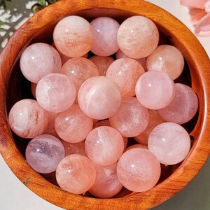 Pink Morganite Mini Spheres Heart Chakra No. 508 - Etsy