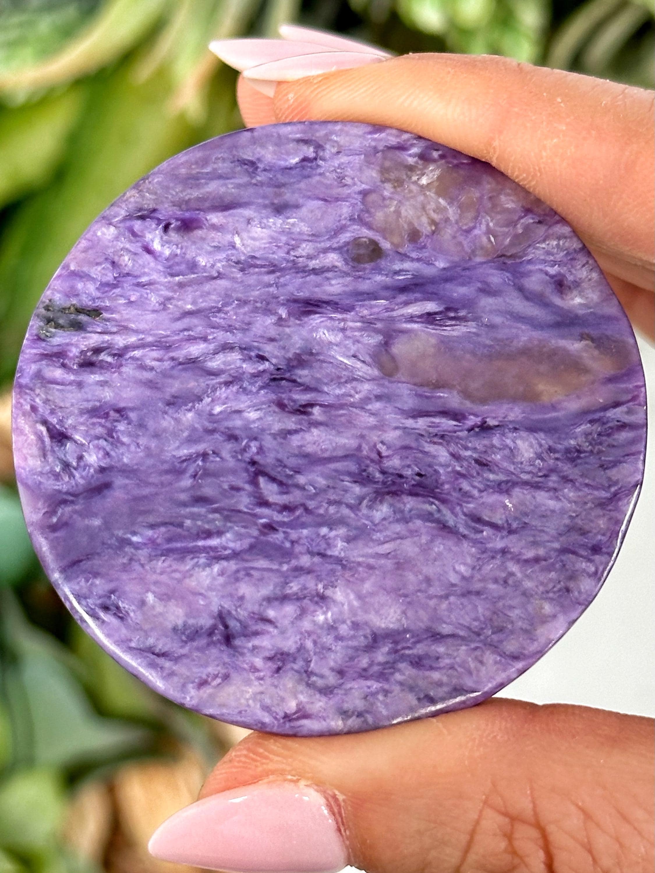 Charoite Ox | 18g | - #8 (polished Purple Crystal Carving, Crown Chakra ...