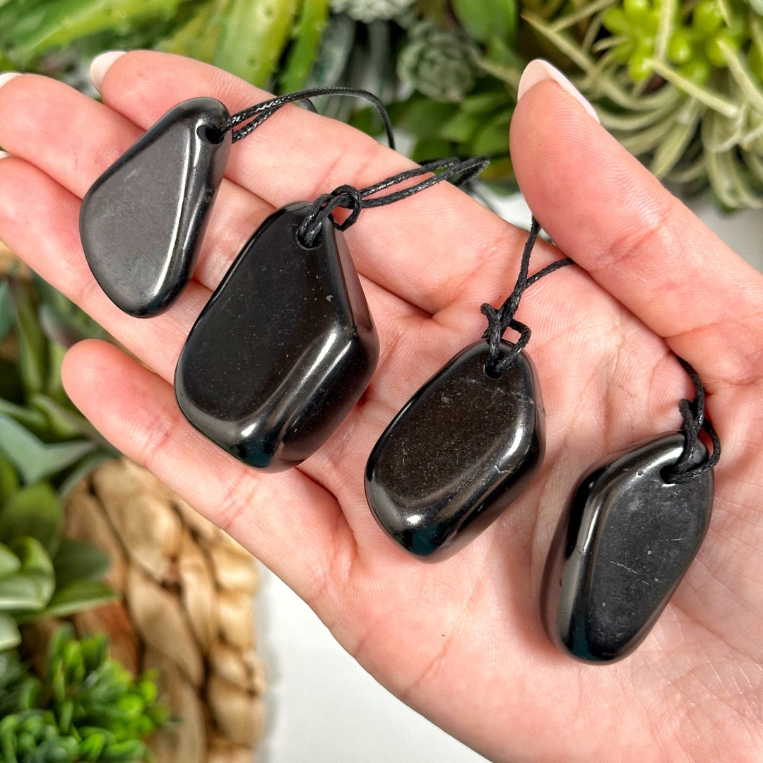 Shungite Tumble Necklace - Root Chakra - No. 285 - Etsy