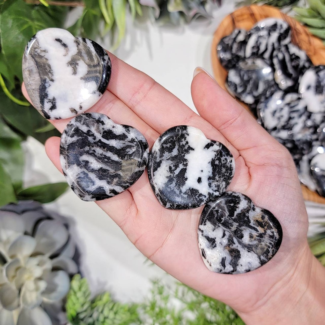 Zebra Jasper Heart Worry Stone - Root Chakra - No. 365 - Etsy