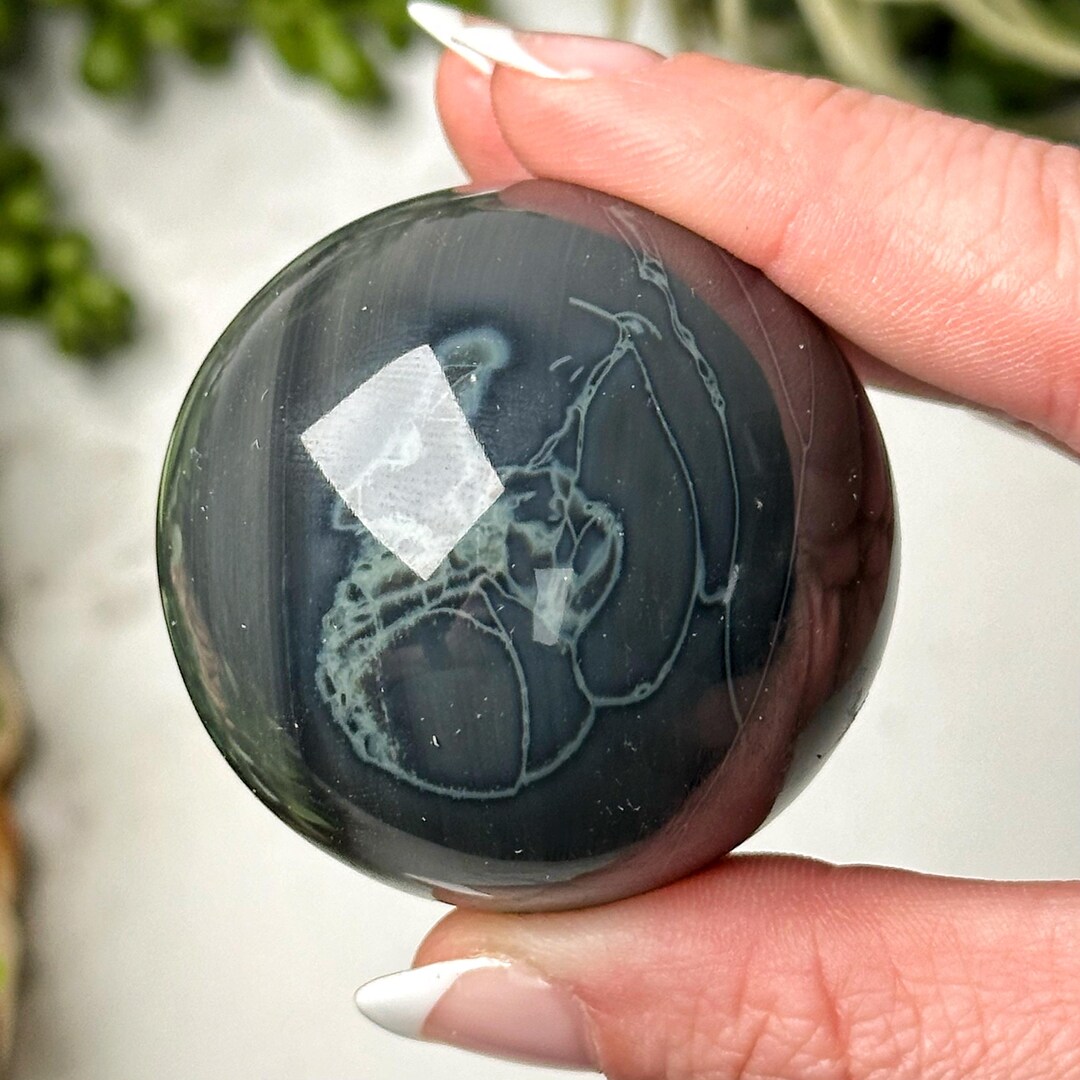Spider Web Obsidian Sphere - #12 - Etsy