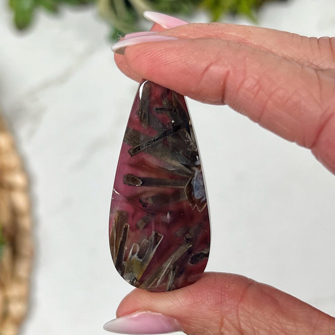 RARE Tubular Agate Thulite Dublet Cabochon 1 - Etsy