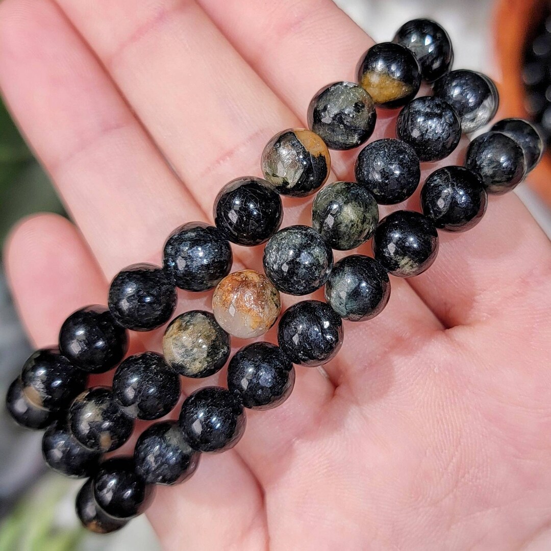 Black Tourmaline Bracelet EMF Protection Black Tourmaline Stone No. 691 ...