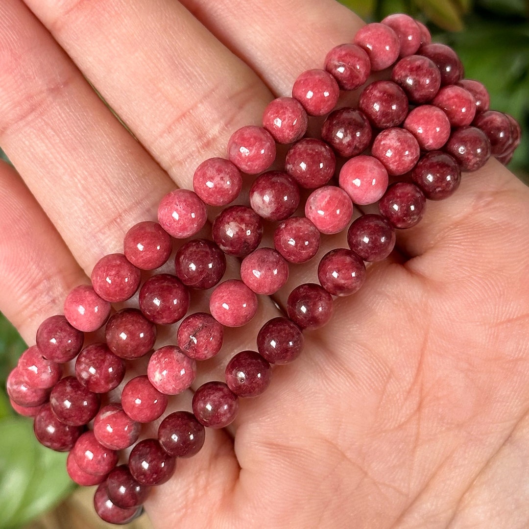 Thulite Bracelet - Sacral, Solar Plexus, and Heart Chakra - No. 752 - Etsy