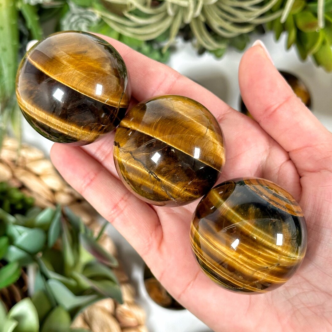 Tiger's Eye Sphere - Root. Sacral, and Solar Plexus Chakra - No. 560 - Etsy