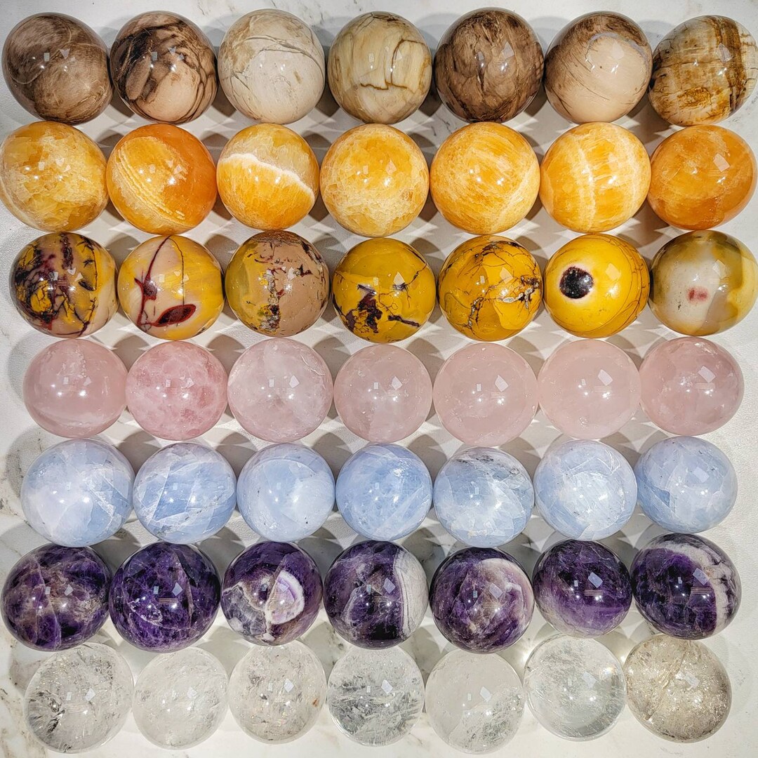 Chakra Sphere Set 7 Chakras Sphere Gift Set - Etsy