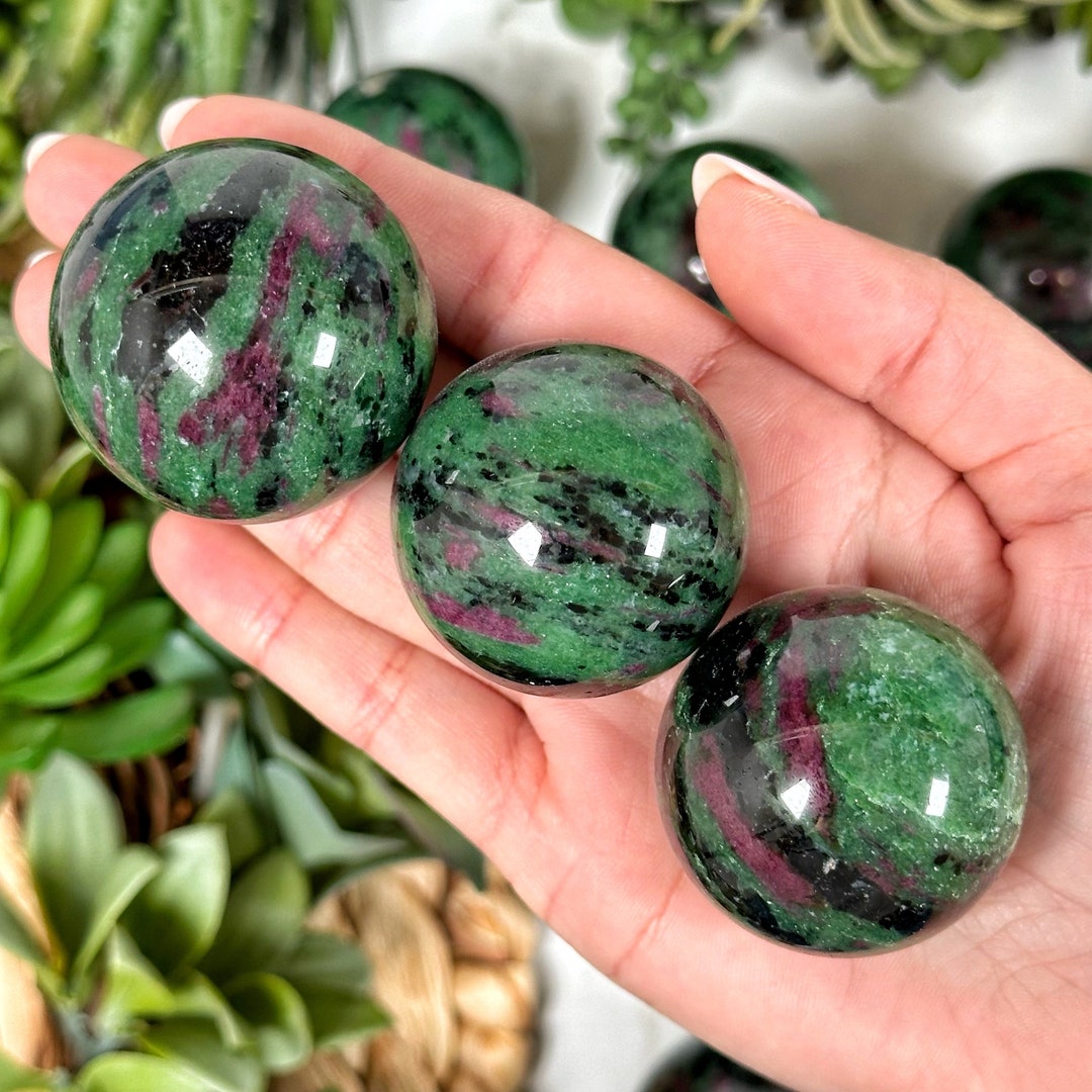 Ruby and Zoisite Sphere Heart Chakra No. 521 - Etsy