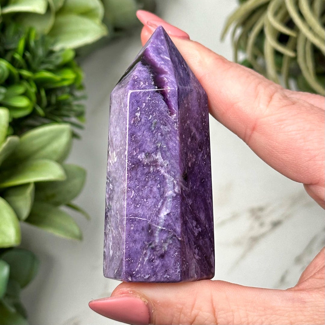 Charoite Point | 66g | - #9 (polished Purple Crystal Tower, Crown ...